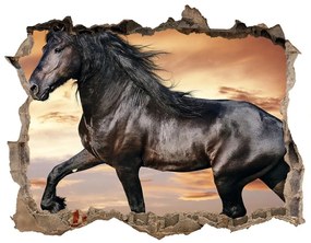 Wallmuralia Díra 3D fototapeta na stěnu Cválající kůň 95x64 cm