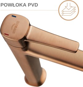 Invena Trend, vysoká umyvadlová baterie h-286, měděná matná, INV-BU-02-W14-V