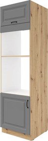 STILO ad | vysoká skříňka 60 DPM-210 2F na vestavnou troubu a mikrovlnku | 60 cm | UNI dvířka | artisan/šedá