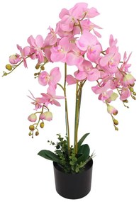 vidaXL Umělá rostlina orchidej s květináčem 75 cm růžová