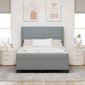 Postel s boxspringem s matrací Světle šedá 140 x 200 cm textil 3340501