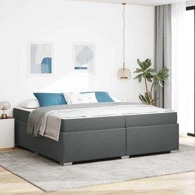 Rám postele s matrací Tmavě šedá 200 x 200 cm textil 3399209