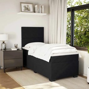 Box spring postel s matrací černá 80 x 200 cm samet 3293058