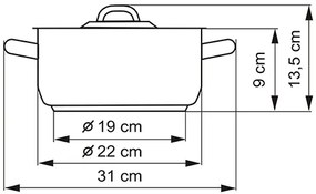 KOLIMAX - české nerezové nádobí Rendlík s poklicí KOLIMAX KLASIK 22 cm, 3,0 l