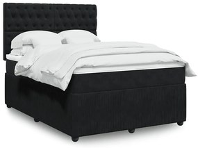 Box spring postel s matrací černá 140 x 190 cm samet 3294642