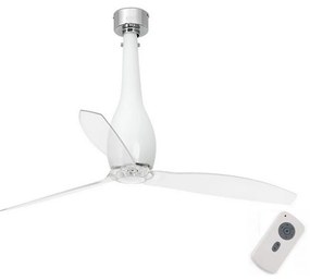 FARO Barcelona FARO 32000 - Stropní ventilátor ETERFAN bílá/čirá pr. 128 cm + dálkové ovládání FA32000