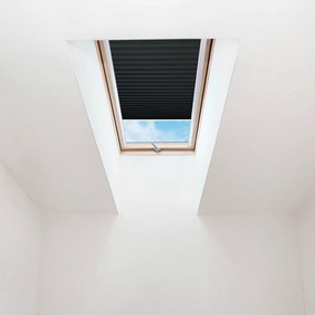 Roleta Plisé na střešní okna, Průsvitná, Černá, P 012 , 50 x 80 cm