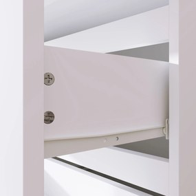 HOMCOM komoda Příborník se 4 zásuvkami, výklopná kancelářská skříň v bílé barvě, 55 x 33 x 80 cm, ideální pro obývací a pracovní prostory | Aosom.de