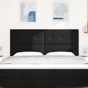 Výškově nastavitelné čelo postele s čelo Černý 180 cm textil 3337849