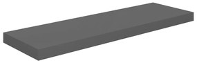 vidaXL Plovoucí nástěnné police 4 ks lesklé šedé 80x23,5x3,8 cm MDF