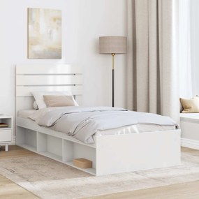 Rám postele s čelo Bílá 75 x 190 cm Masivní borové dřevo 3411471