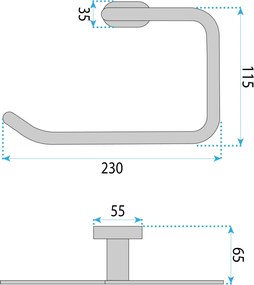 Rea Til, koupelnový věšák na ručníky, černá matná, REA-88067