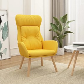 Relaxační křeslo hořčicově žluté textil 341297