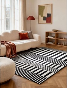 Černobílý ručně tkaný vlněný koberec 200x290 cm Stryve Pulse – Elle Decoration