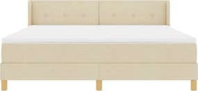 Postel s boxspringem s čelo Krémová 200 x 180 cm textil 3341312