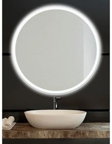 Amirro Moonlight Ronde Zrcadlo 100 cm s LED podsvíceným pískovaným okrajem, 411-200