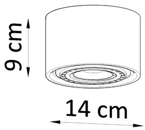 Stropní svítidlo Basic 1, 1x betonové stínítko
