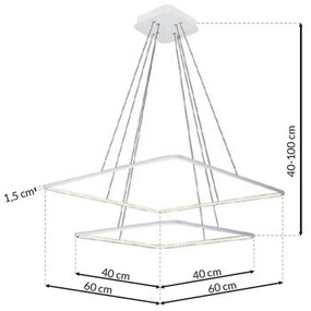 Závěsné LED svítidlo Nix, 2x LED 50w, 3000k, w