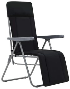 Skládací zahradní židle s poduškami 2 ks černé - Default Title