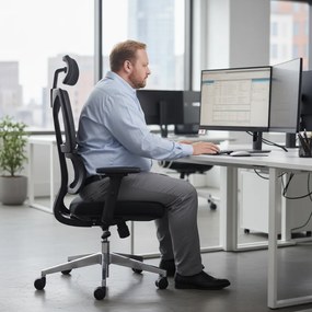 Kancelářská ergonomická židle Neoseat CALVANI XL — černá, nosnost 150 kg