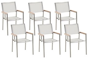 Sada šesti bílých zahradních židlí GROSSETO Beliani