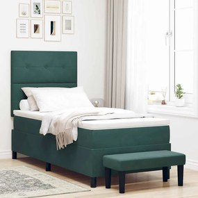 Postel s boxspringem s čelo Tmavě zelená 200 x 100 cm samet 3344495