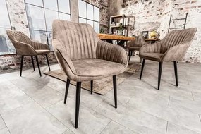 Designové křeslo Esmeralda šedobéžové-taupe