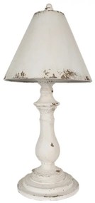Bílá stolní lampa s hnědým odřením – 26x55 cm