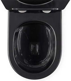 Rea Carlo Mini, závěsná WC mísa Tornado 490x360x370 mm, černá-zlatá strukturovaná, REA-C4330