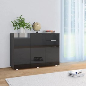 Příborník černý s vysokým leskem 107x35x80,5 cm 283719