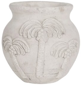 Šedý cementový květináč Palmy - Ø 15*14 cm