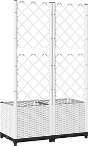 Zahradní truhlík s treláží bílý 80 x 40 x 136 cm PP 153282
