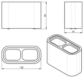 Gedy - Stojánek na zubní kartáčky NINFEA bílá/bambus