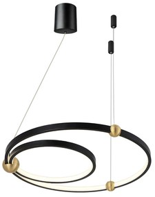 Toolight - Ring, LED závěsné svítidlo Black Ring + dálkové ovládání APP692-30-50, černá, OSW-06095