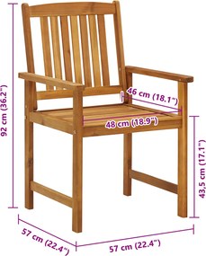 vidaXL Marketos Zahradní židle 8 ks masivní akáciové dřevo