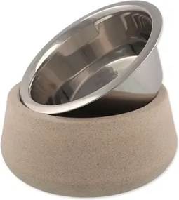 DOG FANTASY Miska EcoStyle béžová 17 cm / Nerez, bambusový kompozit /