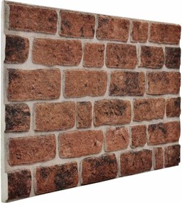 Nástěnné panely 10 ks 100 x 50 cm Hnědá cihla EPS pěna 332923