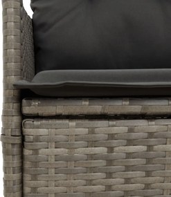 3dílný bistro set s poduškami šedý polyratan 3276735