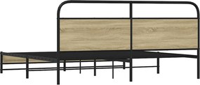 Kovový rám postele bez matrace dub sonoma 180 x 200 cm 3318689