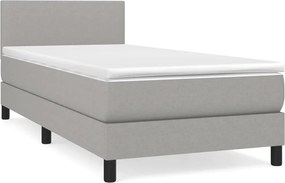Box spring postel s matrací světle šedý 100 x 200 cm textil 3139873