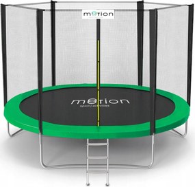 JU Trampolína 8 ft s žebříkem a vnější sítí, černá