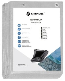 SPRINGOS Krycí plachta s oky 3x5 m, extra silná, 270g PE, šedá SPRINGOS PROTECT GA2158-XG