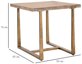 Jídelní stůl v přírodní barvě 80x80 cm Ankara – Mauro Ferretti