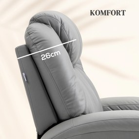 Masážní křeslo HOMCOM Relaxační křeslo s 8 vibračními body, 5 režimů, funkce polohování, nosnost 150 kg, imitace kůže, světle šedá | Aosom.de