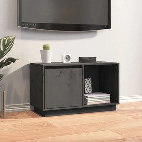 TV skříňka šedá 74 x 35 x 44 cm masivní borové dřevo