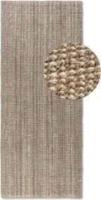 Hanse Home, Běhoun Bouclé Jute 105975 Grey Brown, 80x200, hnědá, chodba / předsíň