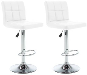 vidaXL Barové stoličky 2 ks bílé umělá kůže