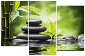 Obraz na plátně - Zen kameny a bambus 1193D (135x90 cm)