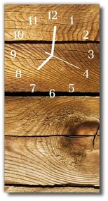 Nástěnné hodiny obrazové na skle - Dřevo světle hnědé