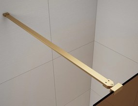 Polysan Esca Gold Matt jednodílná sprchová zástěna 120 x 210 cm do prostoru zlatá sklo Flute vlnky ES1312-08